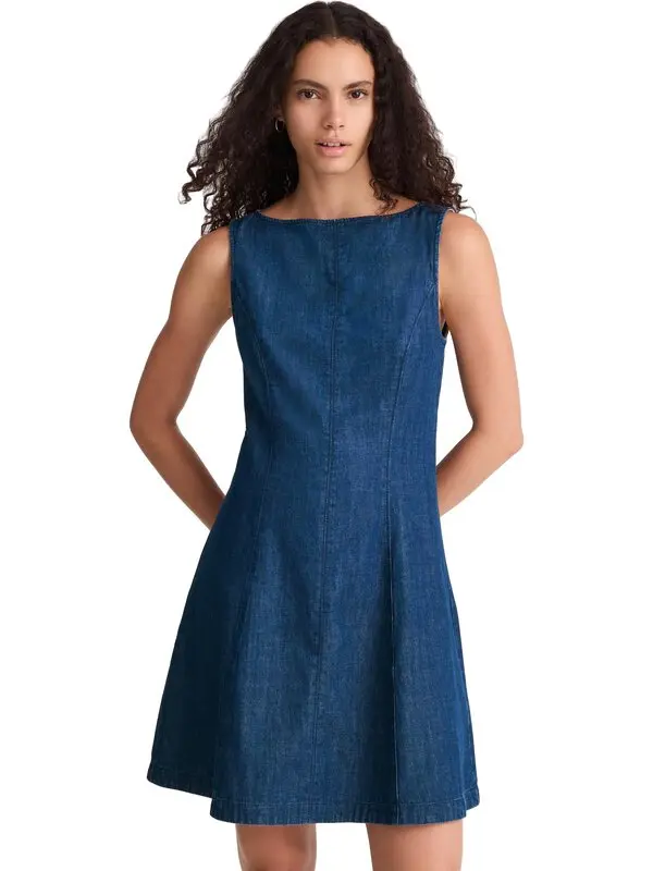 Madewell Denim Boatneck Mini Dress - Plumville Wash