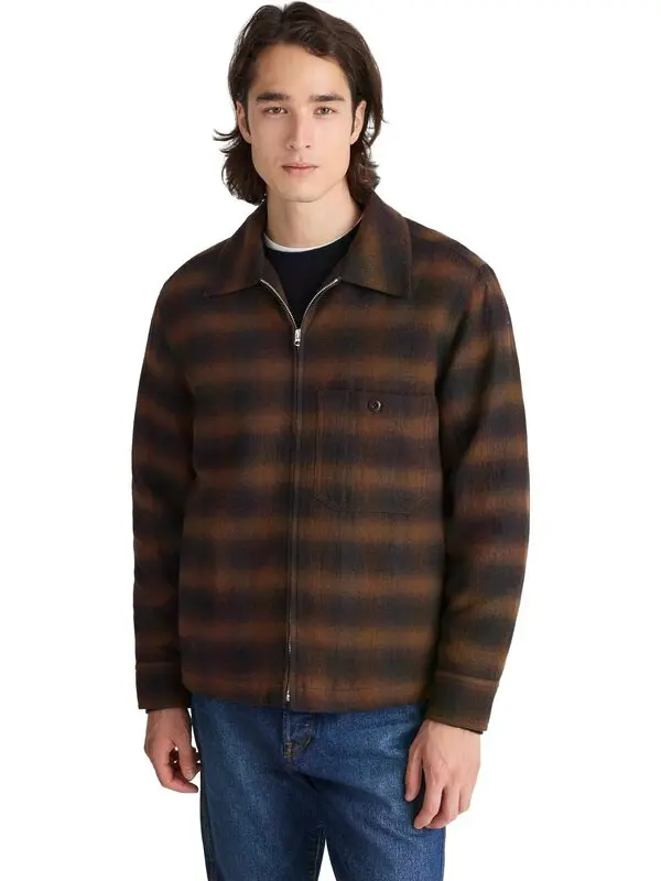 Madewell Zip-front Jacket In Japanese Flannel - Ombre Check