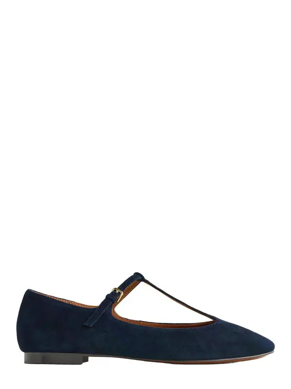 Madewell The Mylie T-strap Flat - Deep Indigo