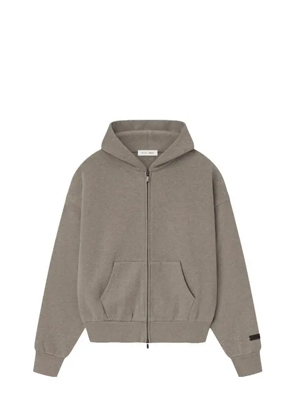 Fear Of God Essentials Classic Fleece Zip-up Hoodie - Homestead Heather