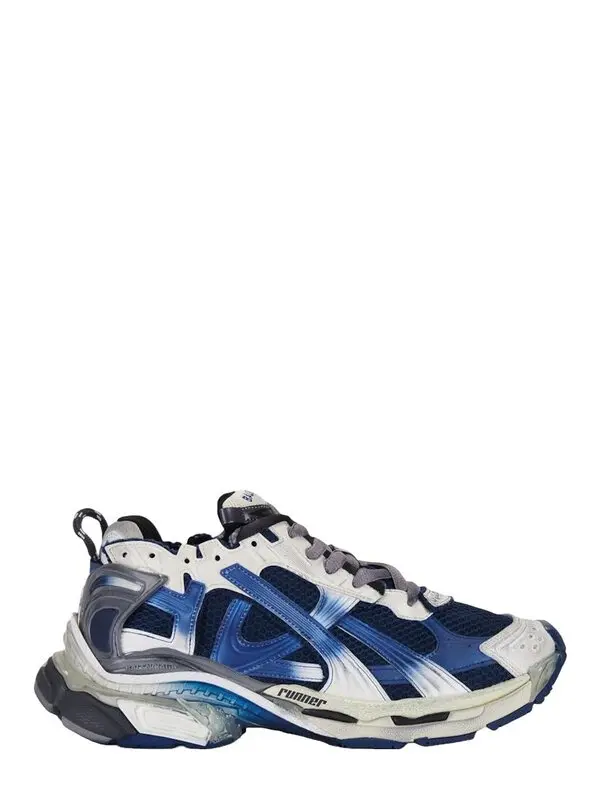 Balenciaga Runner Gradient Sneakers - White/navy Blue/grey
