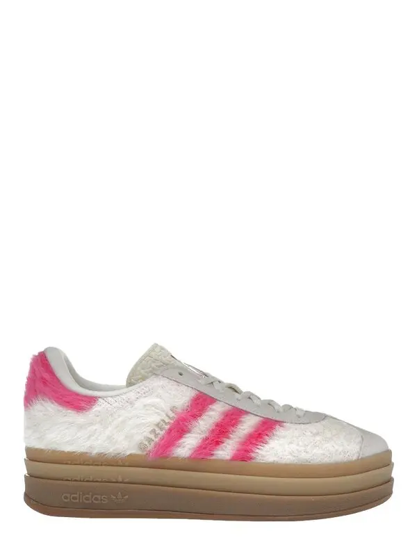 Adidas Gazelle Bold Sneakers - Cream White/shock Pink/gold Metallic