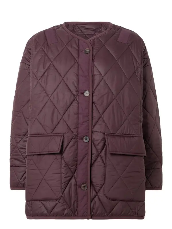 THE FRANKIE SHOP Teddy Quilted Shell Jacket - Burgundy