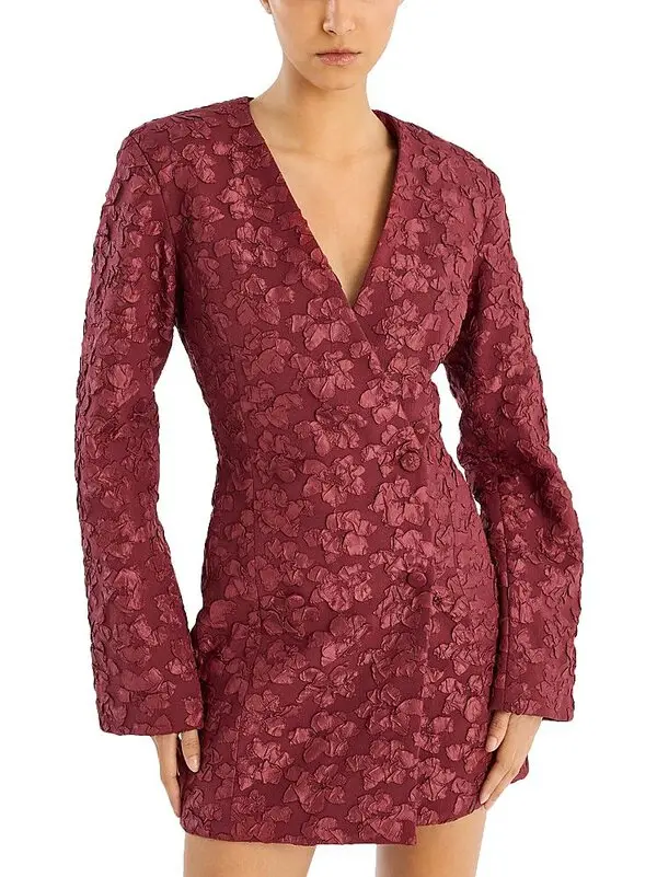 Remain Birger Christensen Jacquard Blazer Dress - Zinfandel