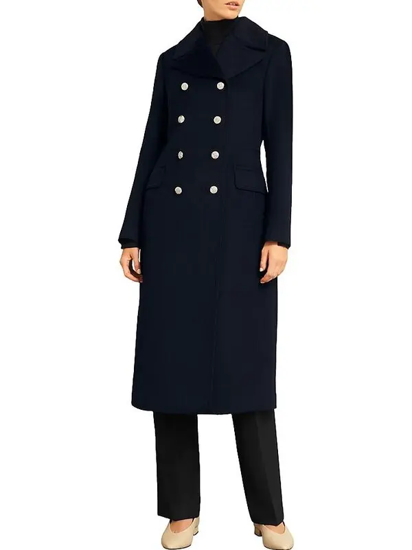 HOBBS LONDON Larna Wool Coat - Navy