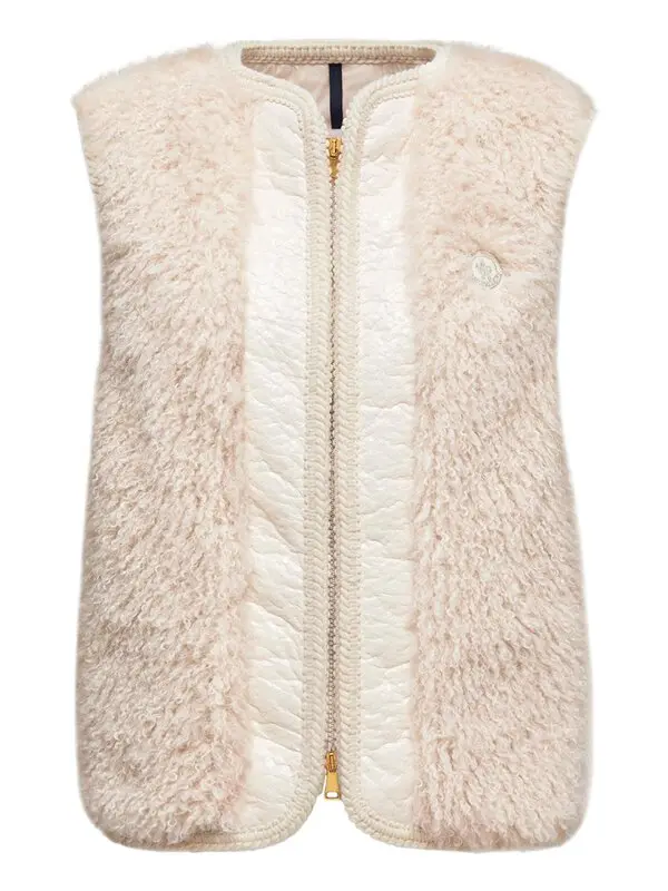 Moncler Tournel Teddy Padded Vest - Beige