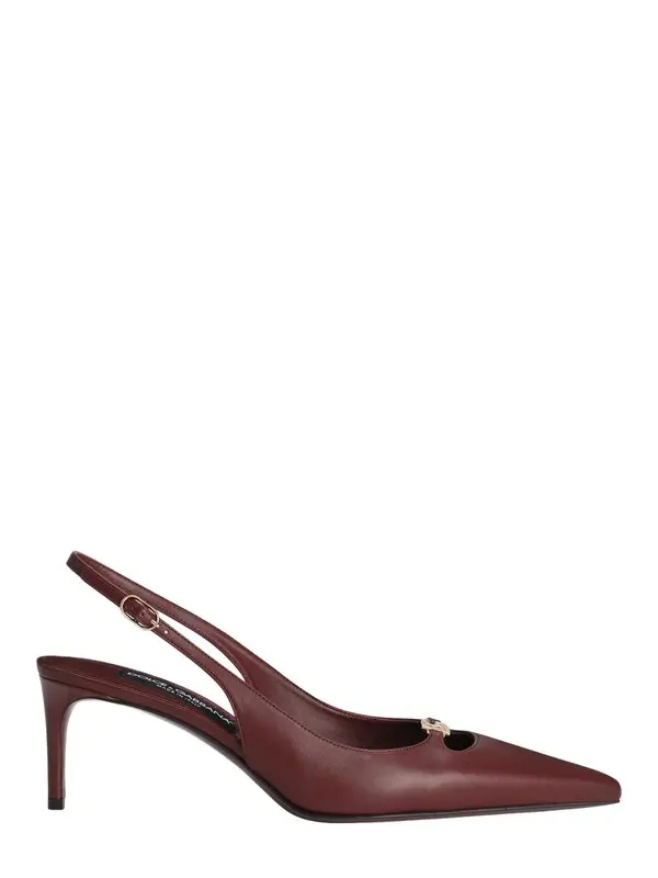 Dolce & Gabbana Silk-effect Nappa Leather Slingback - Bordeaux
