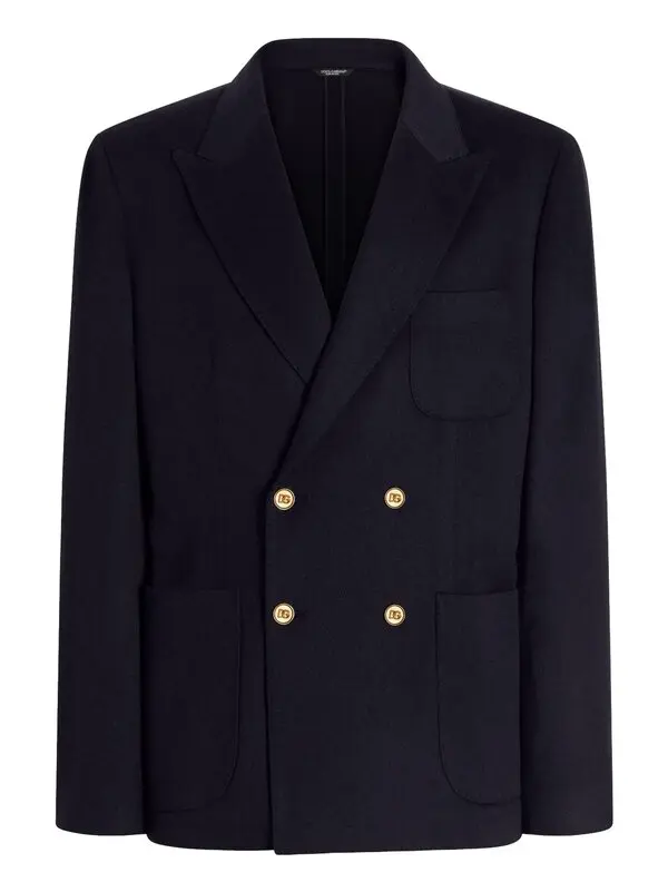 Dolce & Gabbana Double-breasted Portofino Cashmere Jacket - Blue