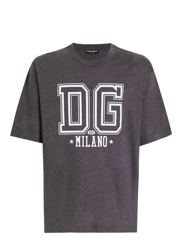 Dolce & Gabbana Cotton T-shirt With Print - Grey