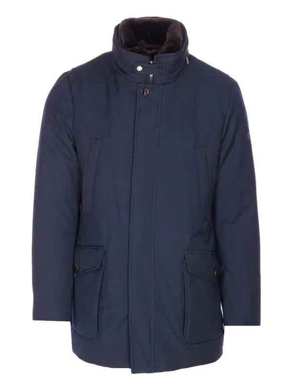 MOORER Overcoat - Blue