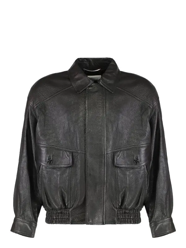 Saint Laurent Lambskin Leather Jacket - Black