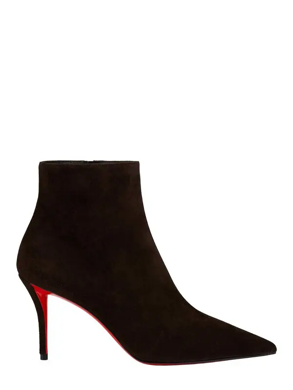 CHRISTIAN LOUBOUTIN Miss Z Suede Ankle Boots - Red