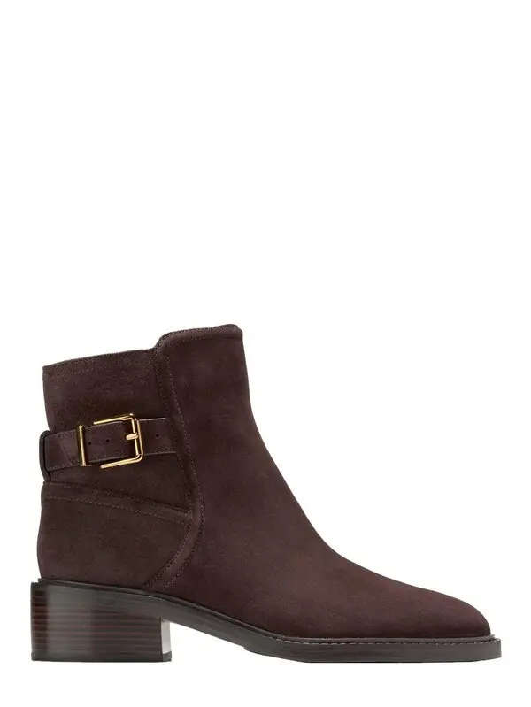 Cole Haan Silvana Buckle Booties - Dark Chocolate