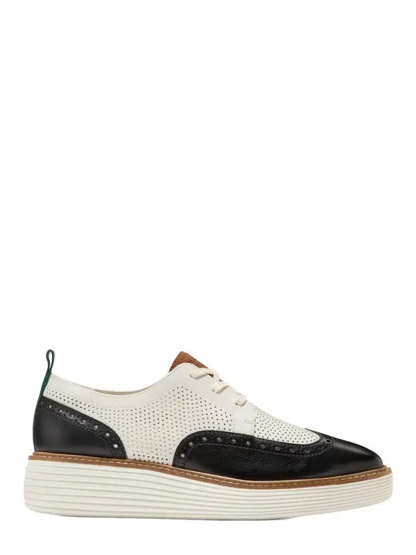 Cole Haan Riginalgrand Platform Wingtip Oxfords - Ivory-black-tobacco-rainforest