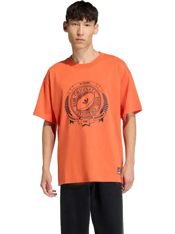 Adidas Originals & All Blacks Loose Graphic Tee Orange - Glory Amber