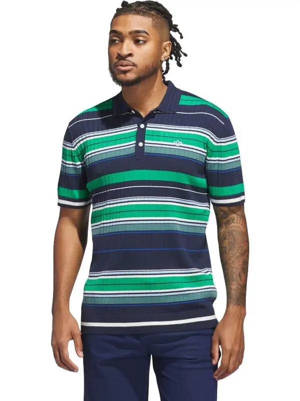 Adidas Originals Knit Polo - Night Indigo / Green