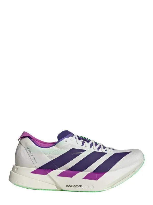 Adidas Adizero Adios Pro 4 Sneakers - Core White / Collegiate Purple / Lime Burst