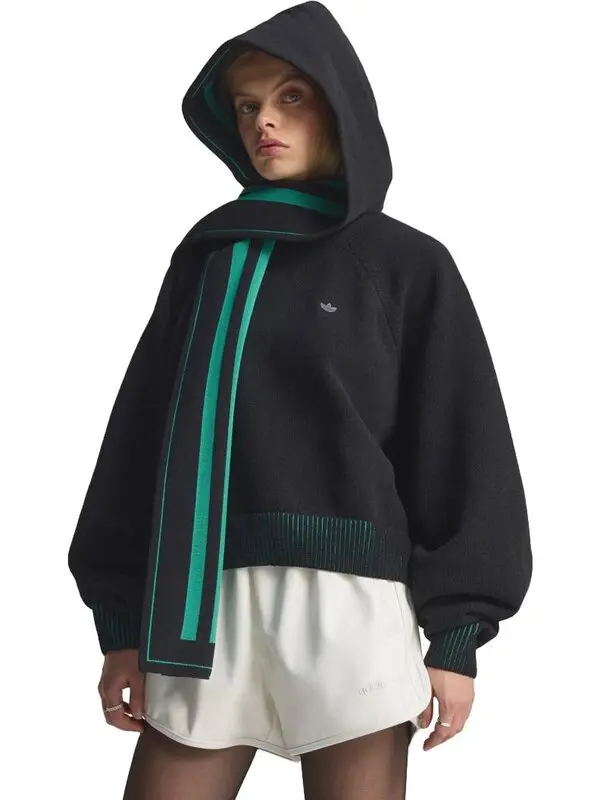 Adidas Scarf Detailed Hoodie - Black