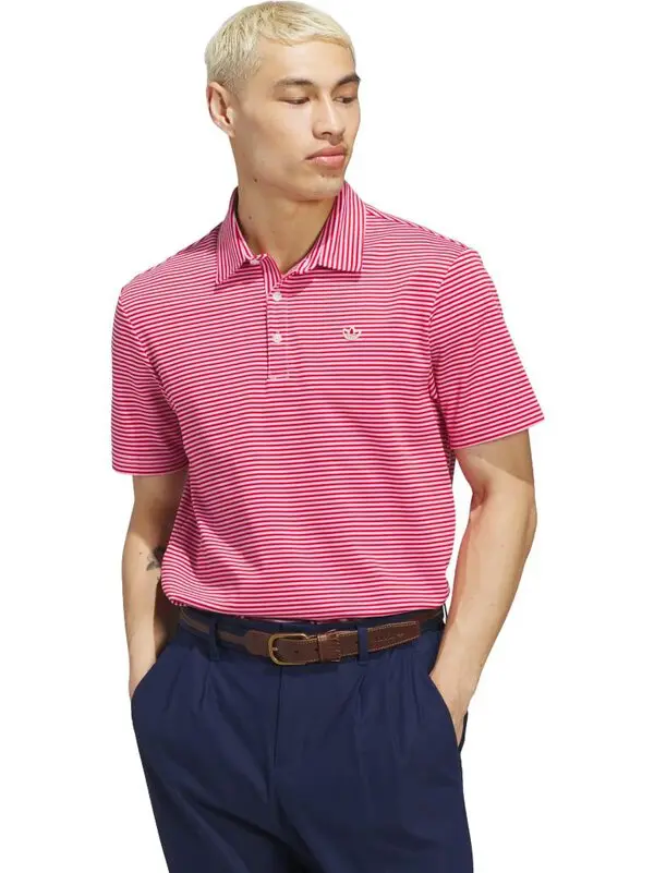 Adidas Originals Stripe Pique Polo - Bliss Lilac / Better Scarlet