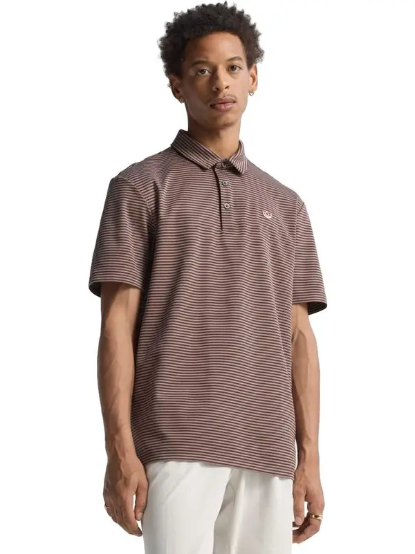 Adidas Originals Stripe Pique Polo - Trace Brown / Dark Brown