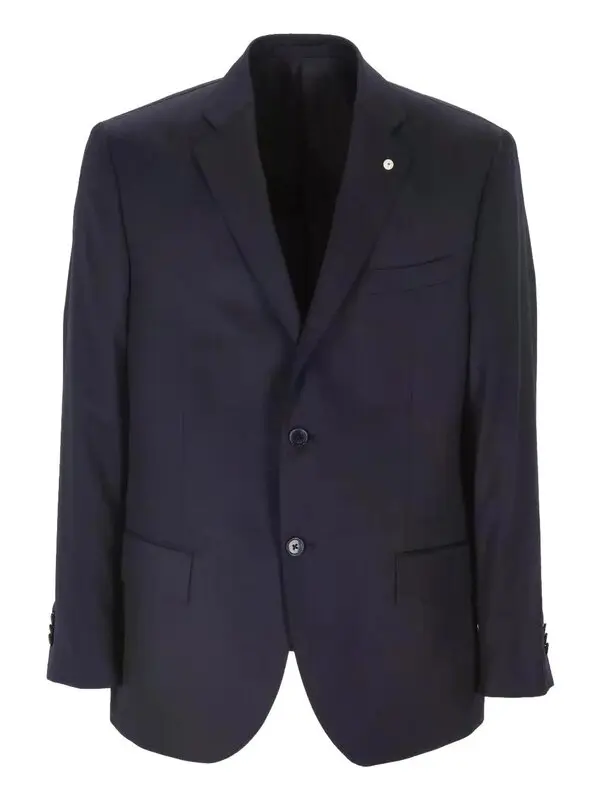 L.B.M. 1911 Single-breasted Wool Blazer - Blue
