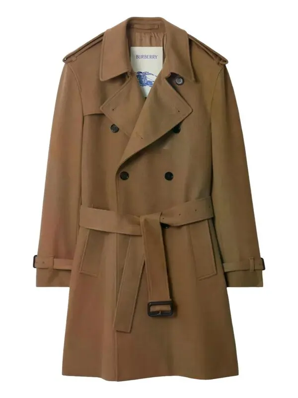 Burberry Cashmere Belted Trench Coat - Brown