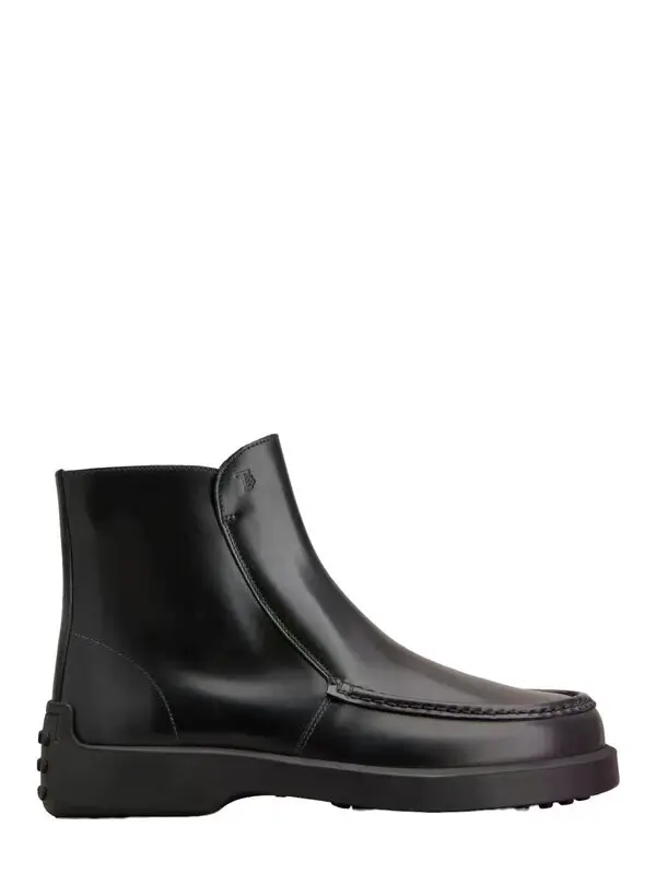 TOD'S Stitch-detail Leather Boots - Black