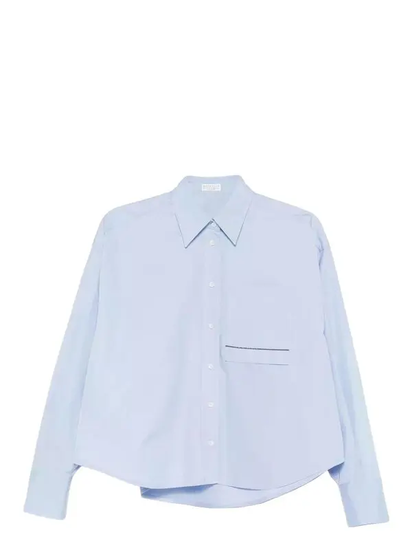 Brunello Cucinelli Monili-trim Shirt - Blue