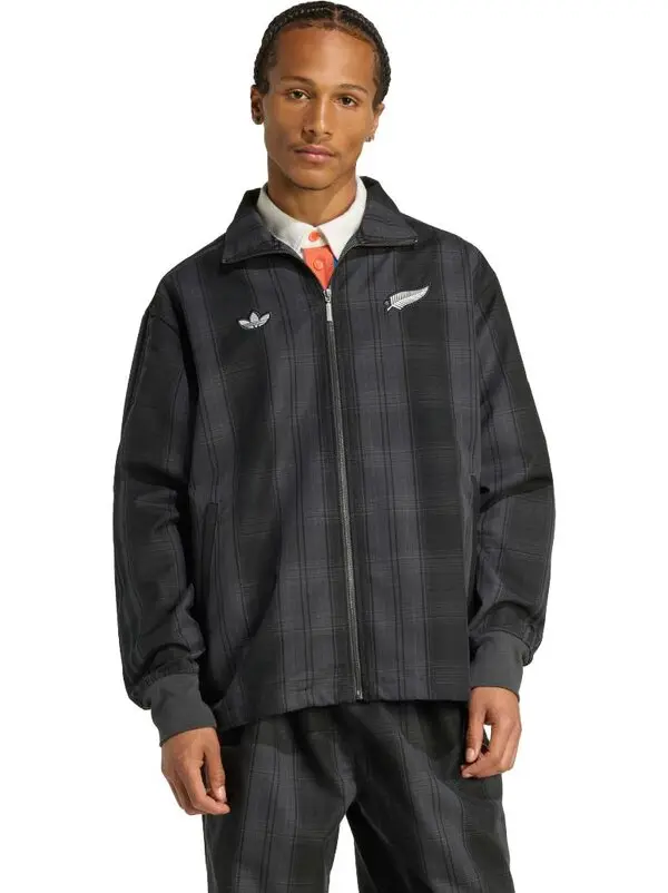 Adidas Originals & All Blacks Plaid Woven Firebird Track Jacket - Carbon