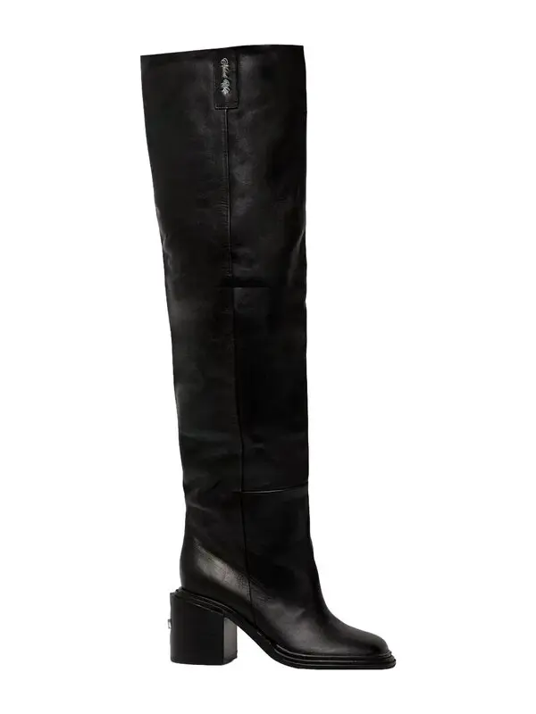 NAKED WOLFE 75mm Prince Leather Boots - Black