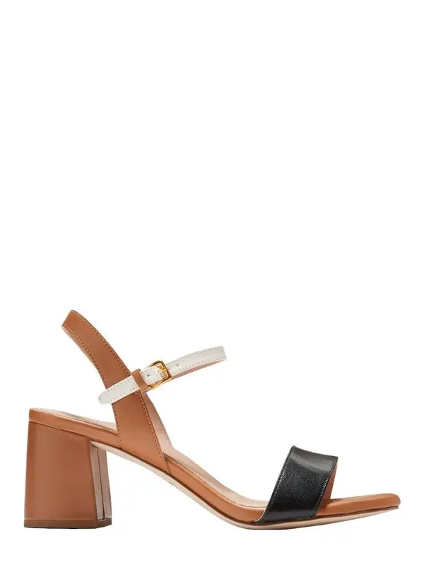 Cole Haan Josie Block Heel Sandals - Pecan-ivory-black