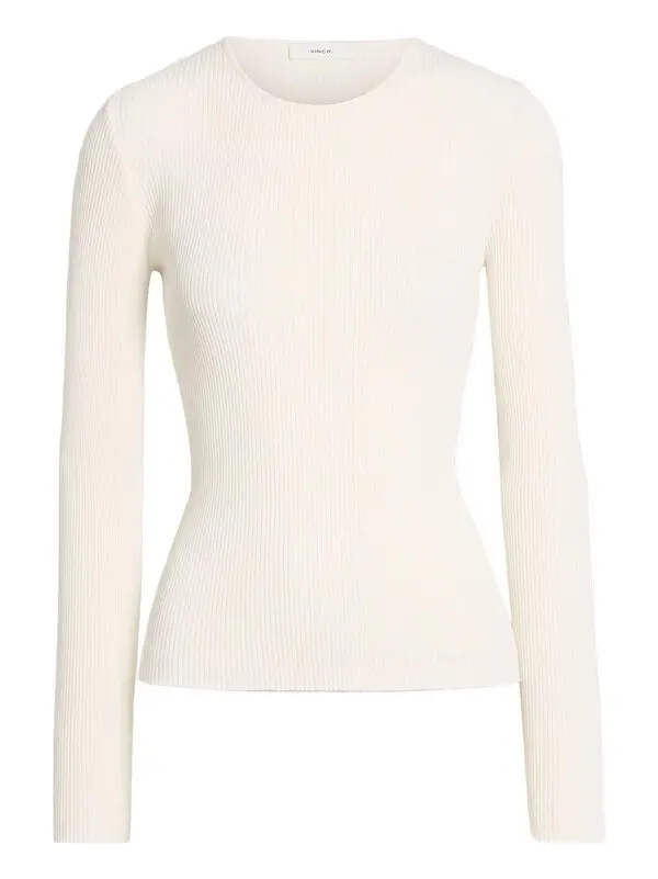 Vince Ribbed Cotton-blend Pullover Sweater - Off-white