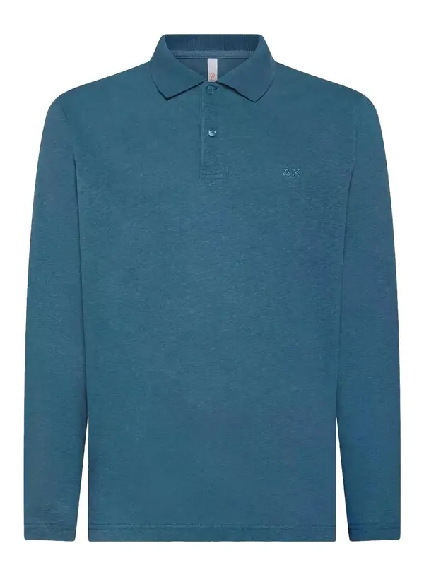 SUN 68 Long-sleeve Polo Shirt - Blue