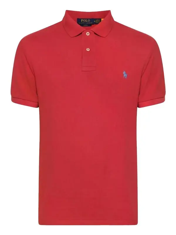 Polo Ralph Lauren Ribbed Collar Short-sleeve Polo Shirt - Red