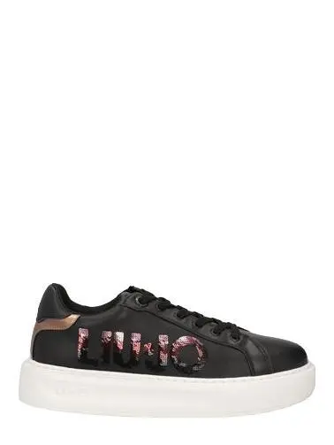 LIU •JO Leather Low-top Sneakers - Black