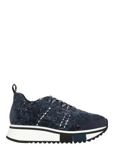 FABI Sneakers In Textile Fibers And Leather - Navy
