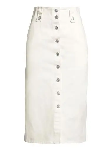 Isabel Marant Cotton Gabardine Midi Skirt - Off White