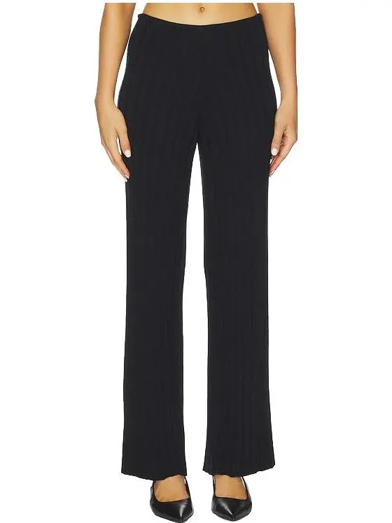 SNDYS Baha Ribbed Wide Leg - Black