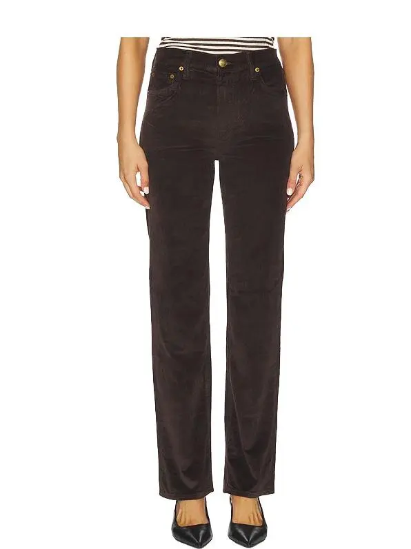 Rag & Bone Harlow Mid-rise Straight Pant - Dark Brown