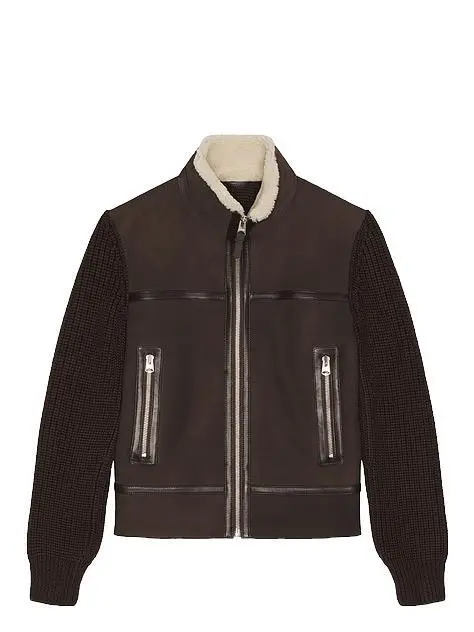 Mackage Jonathan Suede Full Zip Jacket - Coffee Natural