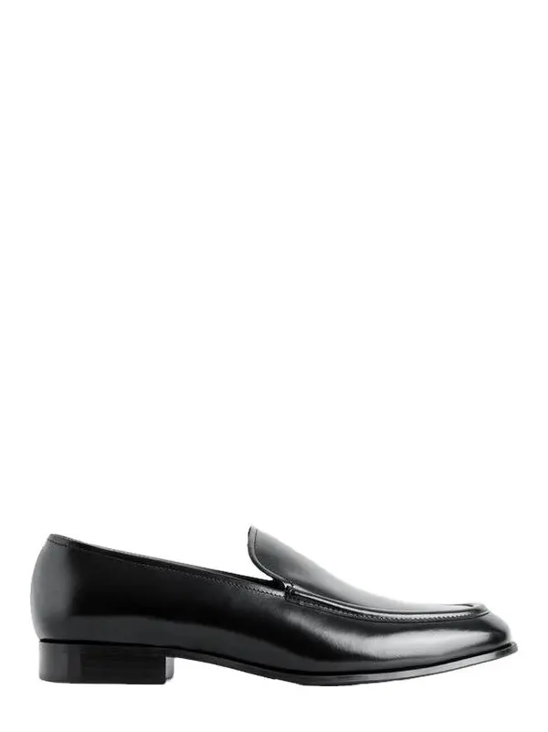 Cos Polished-leather Loafers - Black