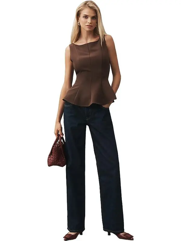 EB DENIM Low-rise Wide-leg Jeans - Havana Night