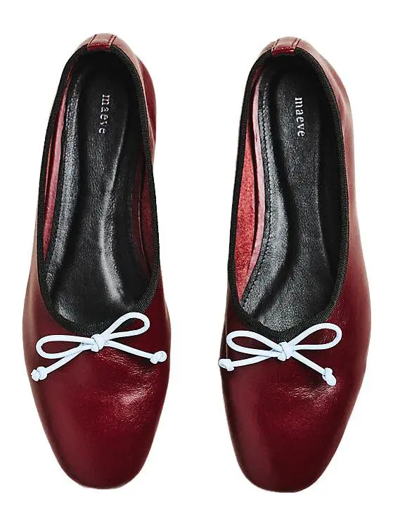 Maeve Bowed Ballet Flats - Wine