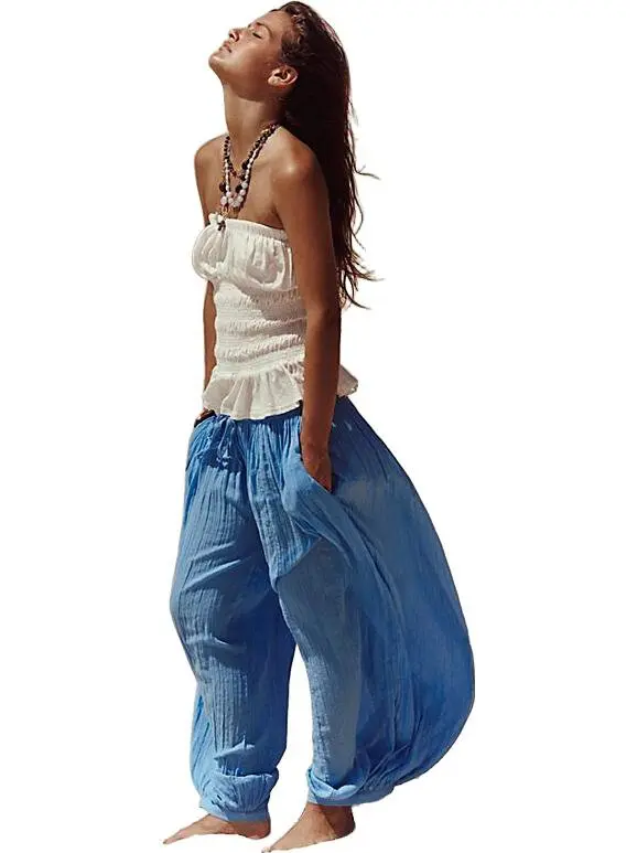 Free People Playa Party Balloon Pants - Blue Blaze