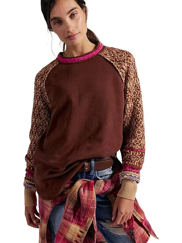 Free People We The Free Amsterdam Pullover - Brown Combo