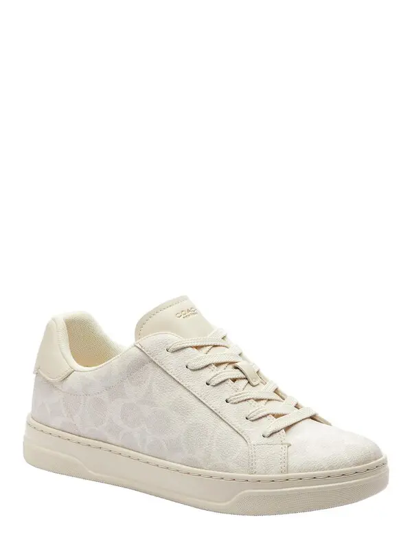 COACH High Line Signature Canvas Sneaker - Off White