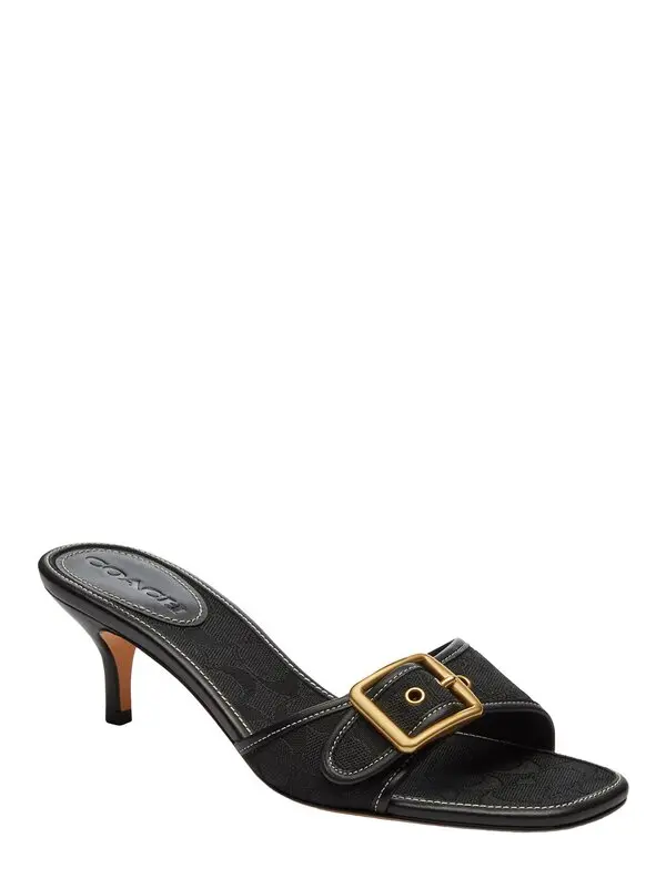 COACH Margot Sandal In Signature Jacquard - Black