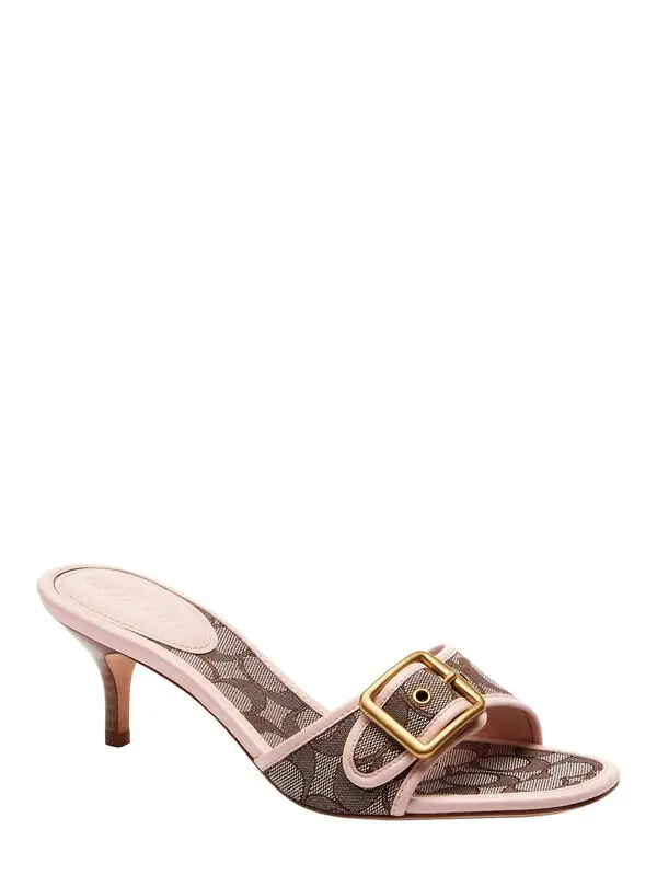 COACH Margot Sandal In Signature Jacquard - Oak/candy Pink