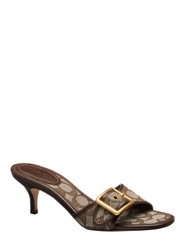COACH Margot Sandal In Signature Jacquard - Oak/maple