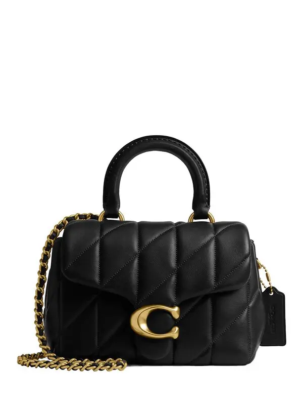 COACH® Tabby Top Handle Bag With Quilting - Brass/black